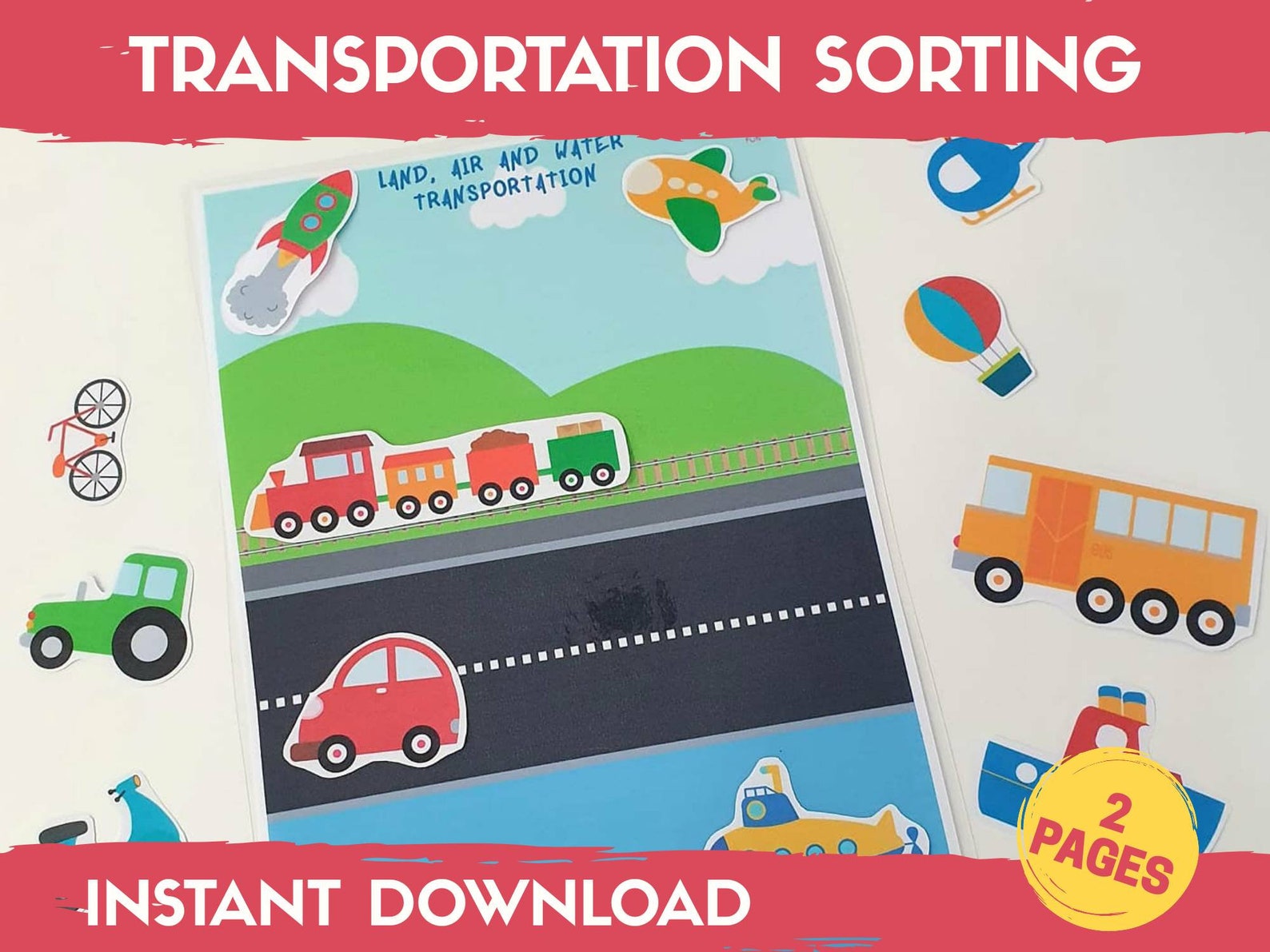 Land Air Water Transportation Transportation Sorting Game - Etsy Canada