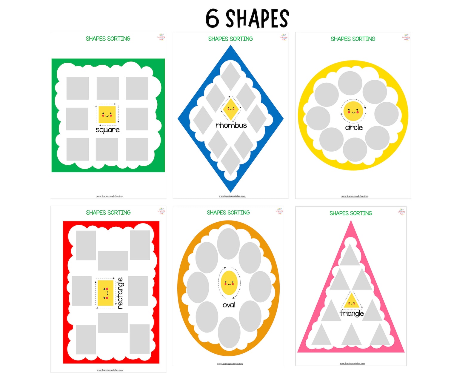 2D Shapes Sorting Game: Preschool Learning Activity (digital Download ...