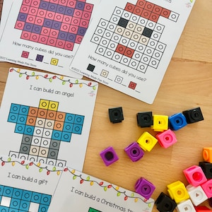 Christmas Snap Cubes Mats: Preschool Math Game (digital Download) - Etsy