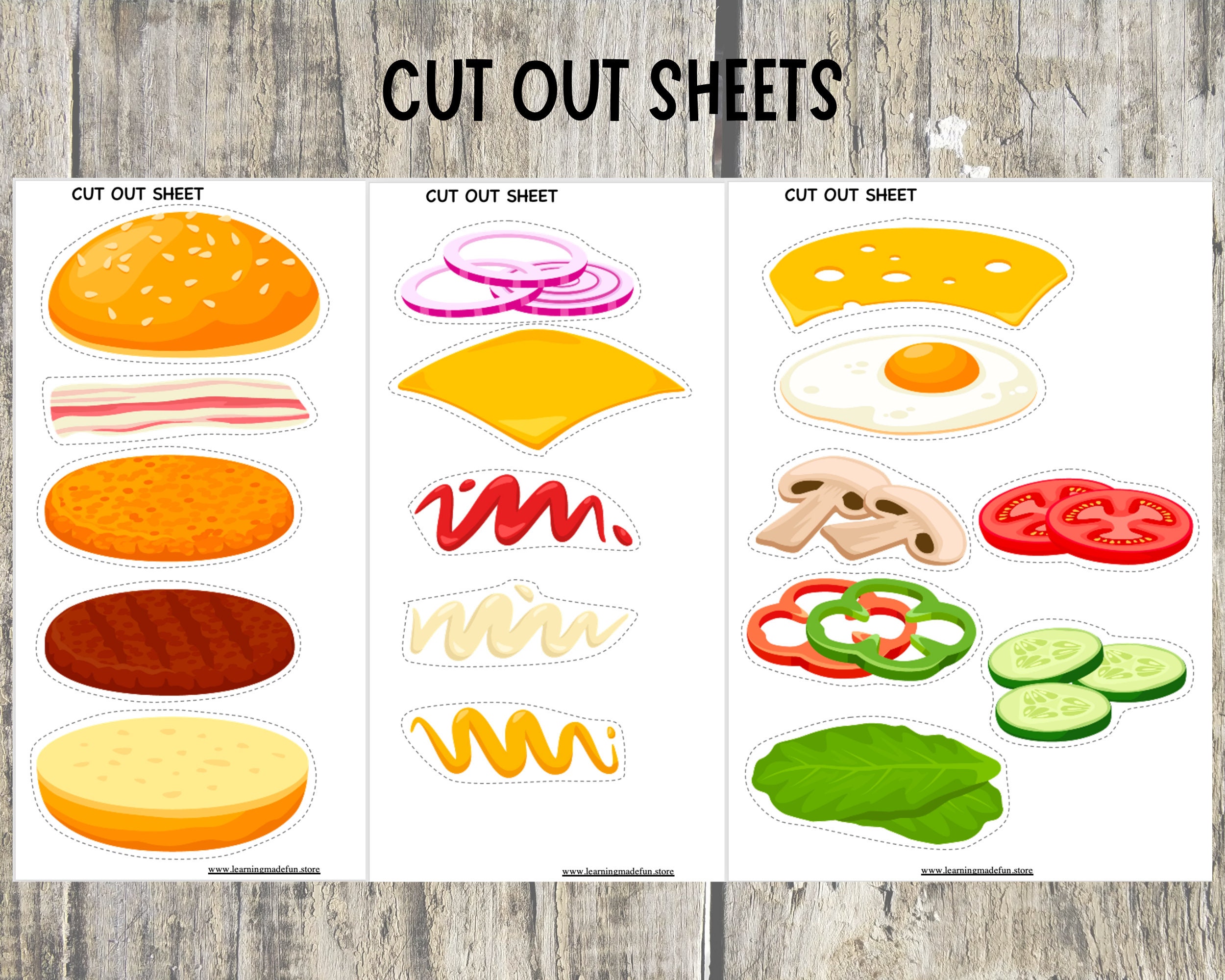 Build a Burger Pretend Play Burger Dramatic Play Preschool - Etsy UK