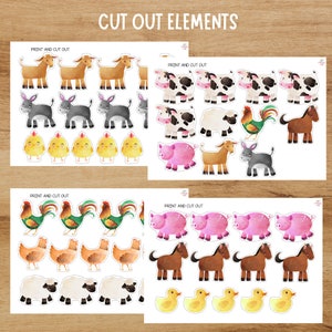 Farm Animals Counting, Printable Flisat Insert, Trofast Insert ...