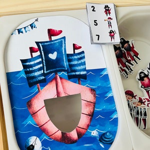Pirate Ship Counting Flisat Insert, Preschool Sensory Play (digital ...
