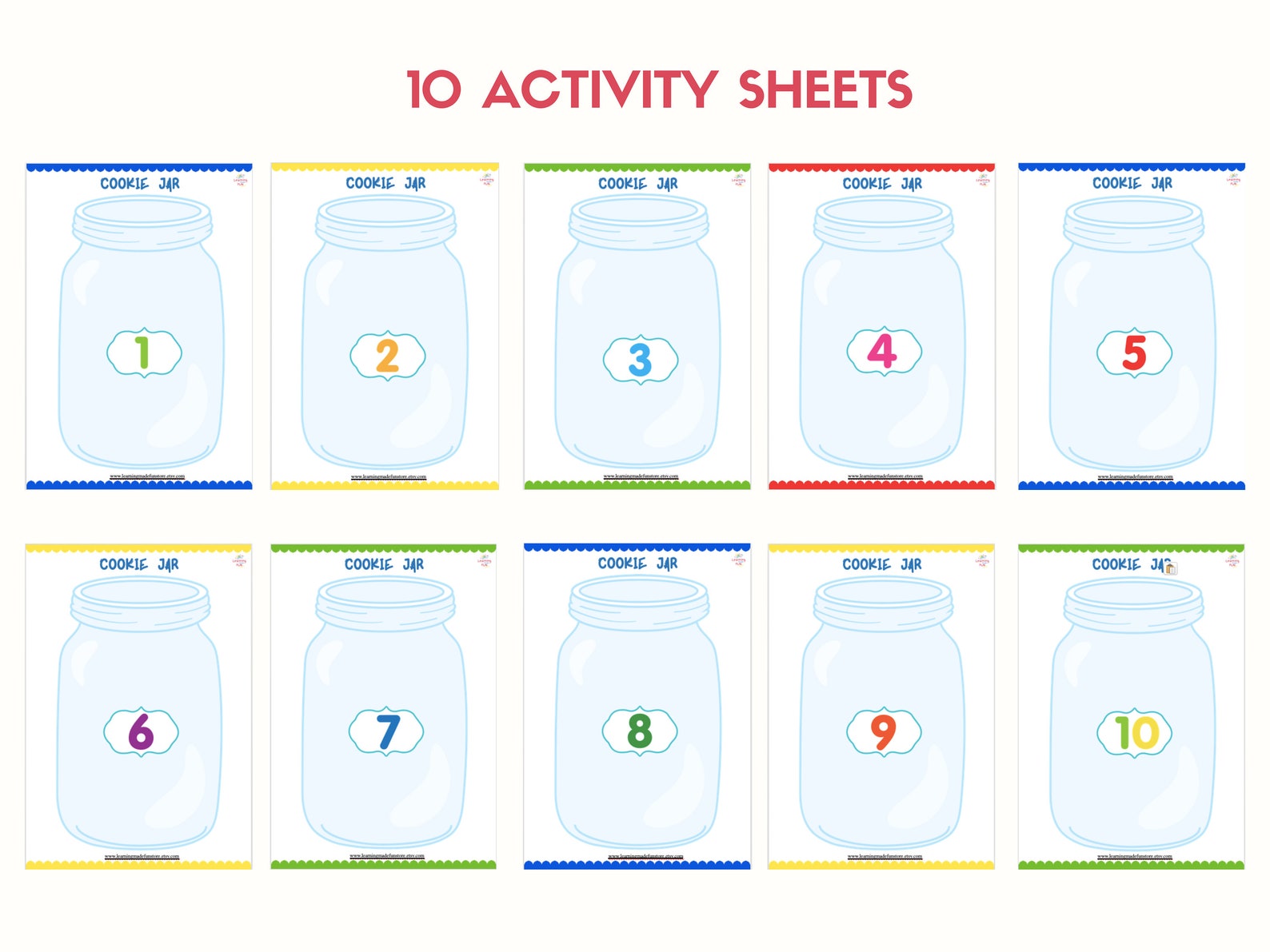 Cookie Jar Counting Activity, Numbers 1-10 Count, Count Activities for ...