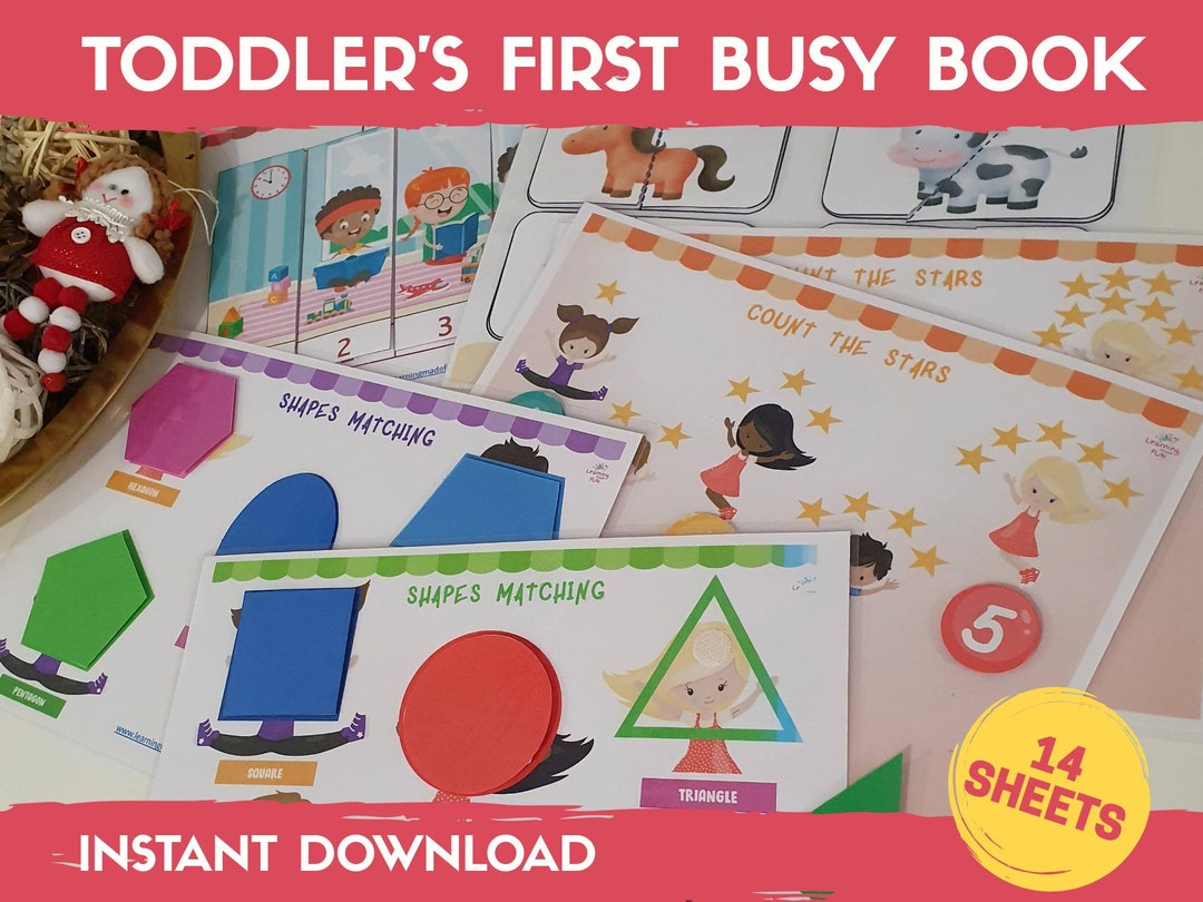 Busy Book Printable, Busy Book for 2 Year Old, Worksheet for Kid ...