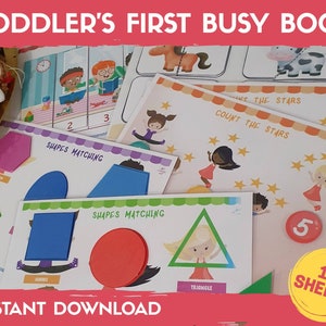 Busy Book Printable, Busy Book for 2 Year Old, Worksheet for Kid ...