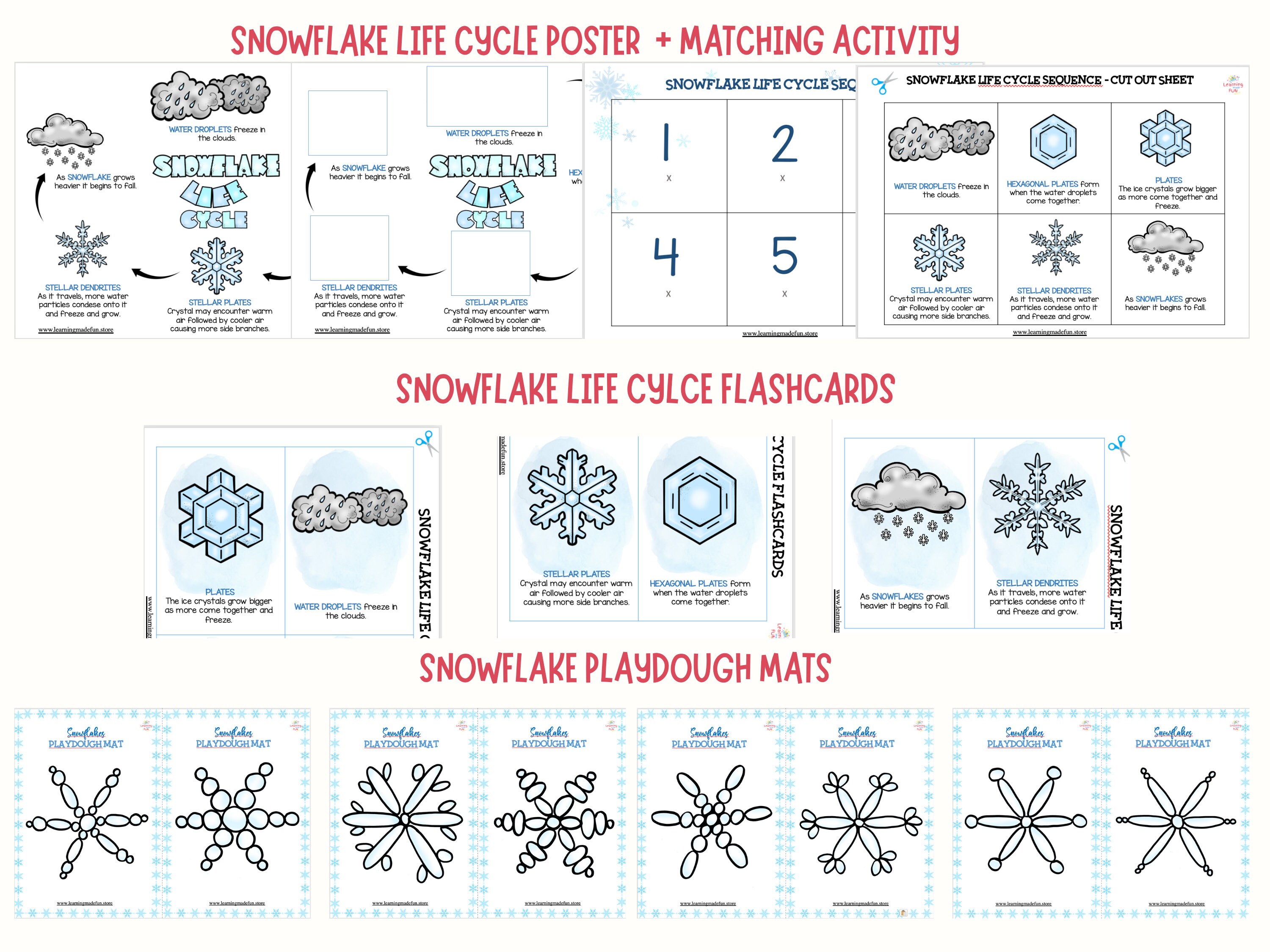 Snowflake Life Cycle Unit Study: Winter Learning Bundle (PDF) - Etsy