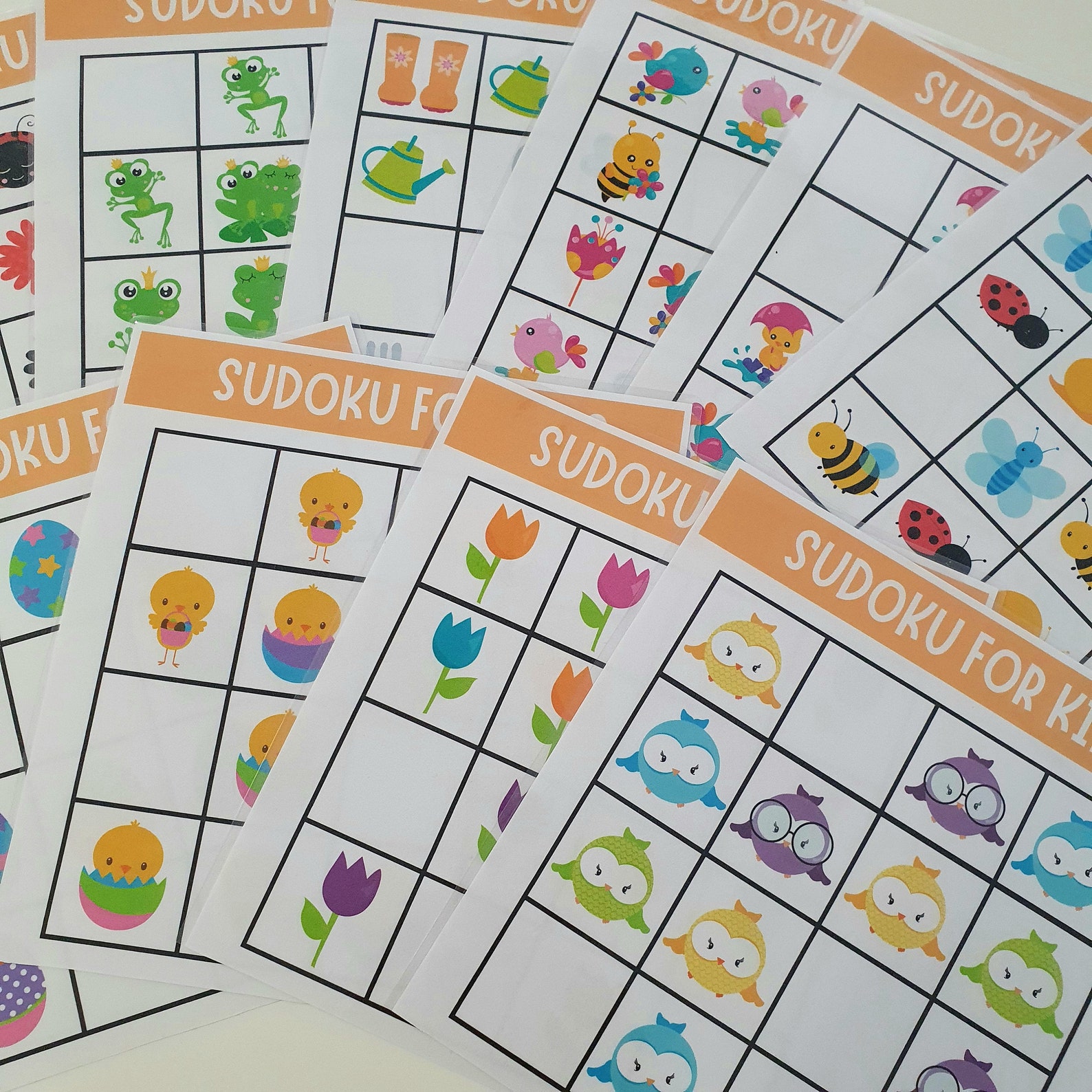 Spring Sudoku Games Spring Matching Games Learning - Etsy