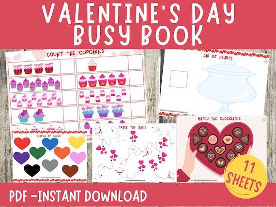Valentines Day Busy Book Busy Book Printable Learning | Etsy