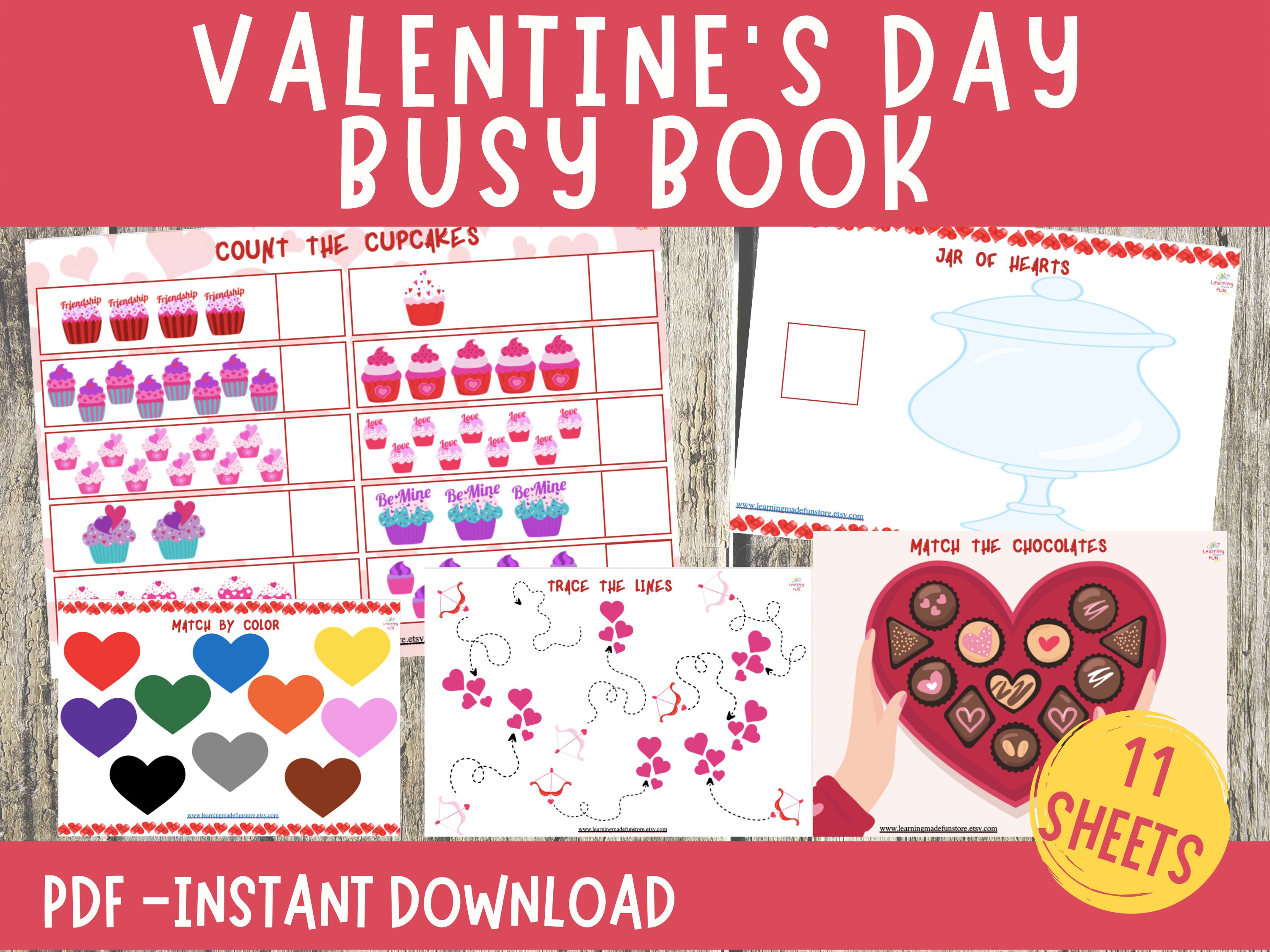 Valentines Day Busy Book Busy Book Printable Learning | Etsy