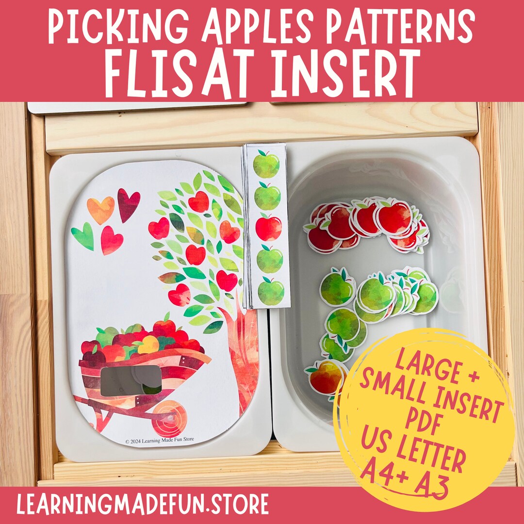Apples Patterns Flisat Insert, Trofast Insert, Flisat Printable ...