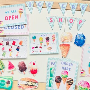 Ice Cream Shop Pretend Play Kit, Summer Dramatic Play, Preschool ...