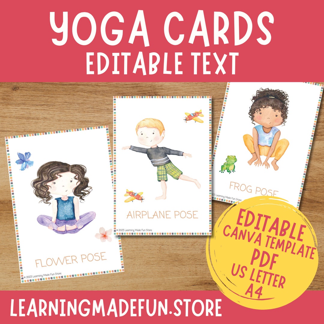 Kids Yoga Cards Childrens Yoga Pose Brain Breaks Flash - Etsy