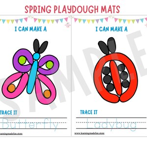 SPRING Play Dough Mats, Printable Play Doh Toddler Activitiy, Spring ...