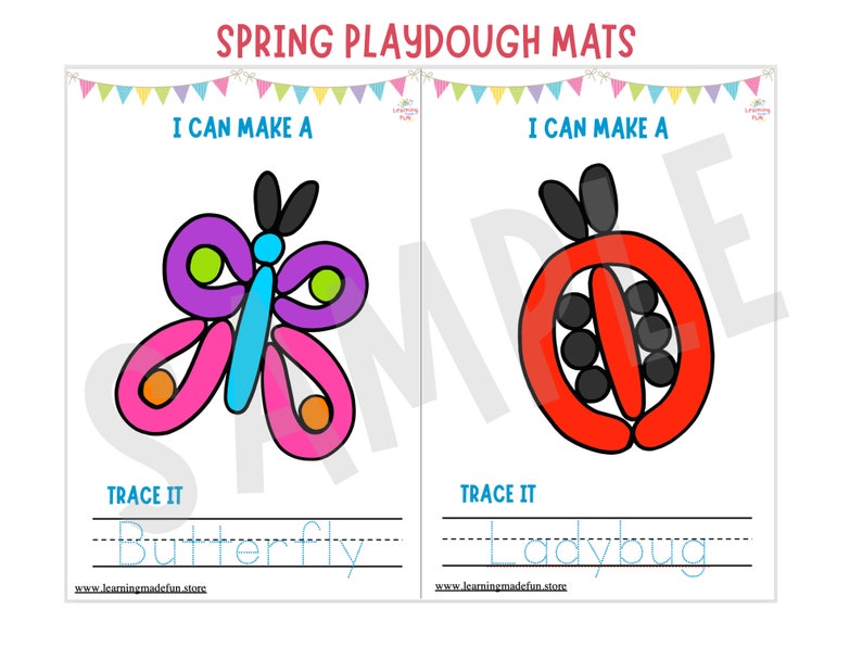 SPRING Play Dough Mats Printable Play Doh Toddler Activitiy | Etsy