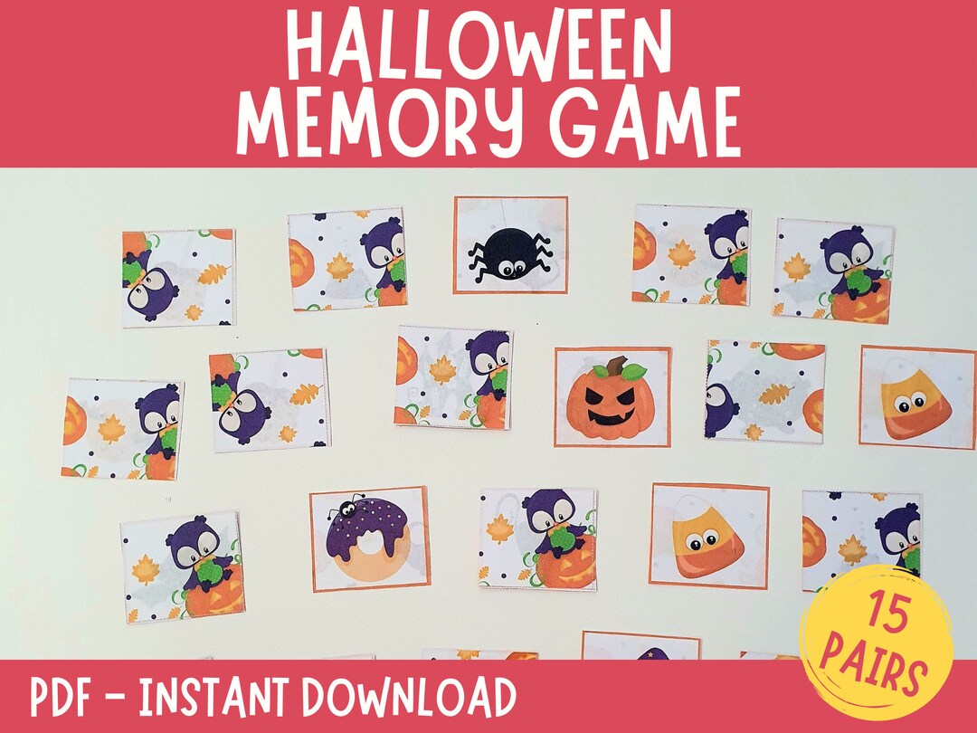 Halloween Memory Game, Matching Games for Toddlers, Preschool Centers ...