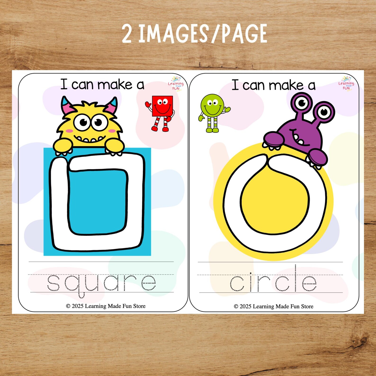 2D Shapes Playdough Mats: Montessori Learning Printable (PDF Download ...