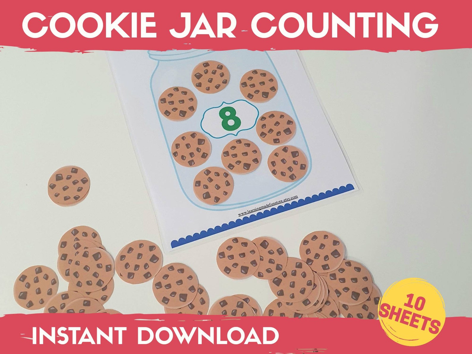 Cookie Jar Counting Activity Numbers 1-10 Count Count - Etsy Canada