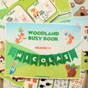 Forest Animals Busy Book, Woodland Learning Binder, Preschool Busy Book ...
