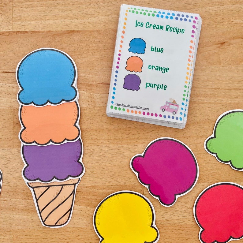 Ice Cream Recipe Game: Pretend Play Learning (digital Download) - Etsy