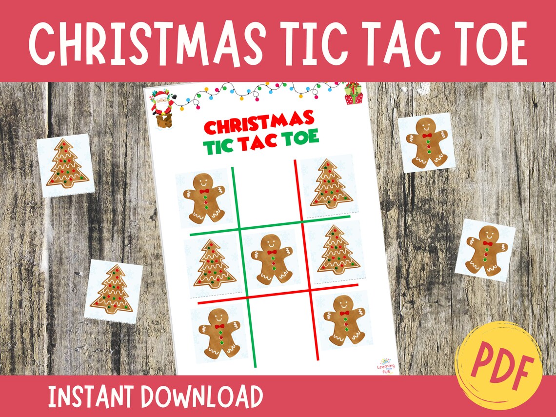 Christmas Tic Tac Toe Printable Game Printable Christmas - Etsy