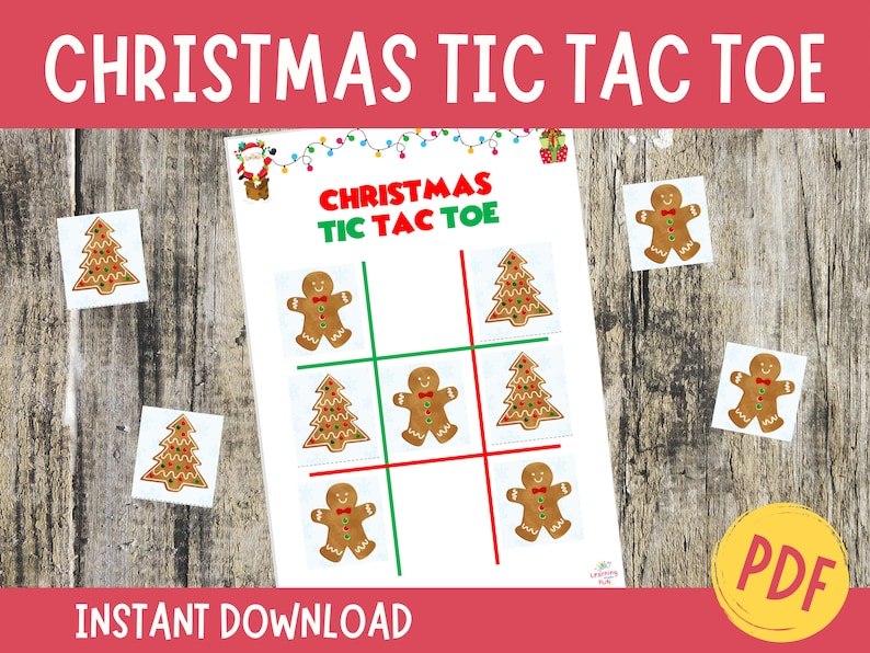 Christmas Tic Tac Toe Printable Game Printable Christmas - Etsy