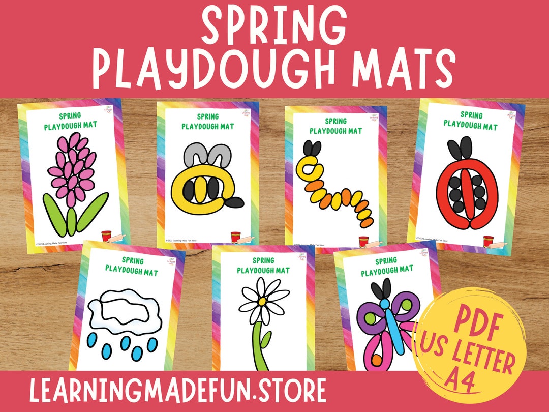 SPRING Play Dough Mats, Printable Play Doh Toddler Activitiy, Spring ...