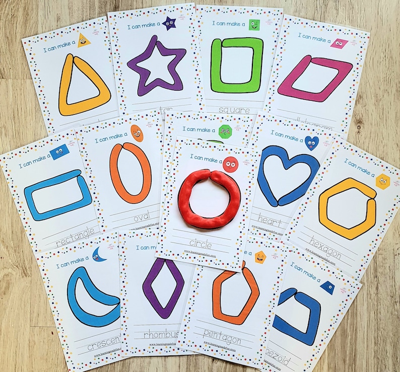 2D Shapes Play Dough Mats: Montessori Learning (digital Download) - Etsy