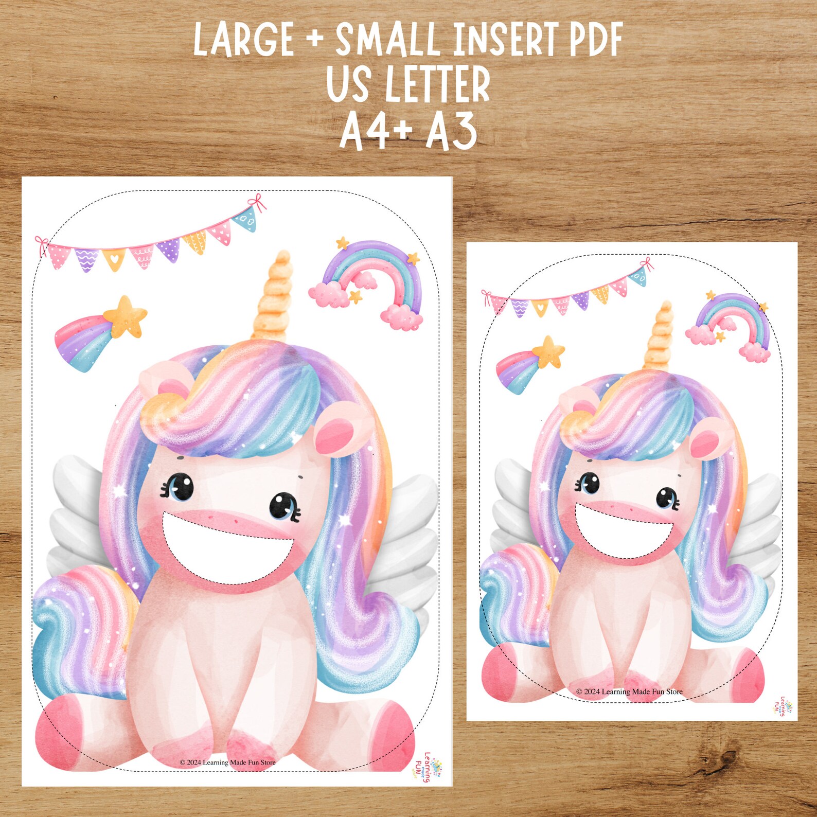 Feed the Unicorn Counting Cards: Flisat Insert Printable (digital ...