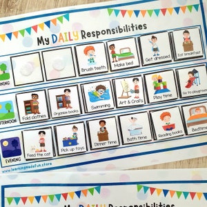Chore Chart Kids, Daily Routine, Printable Rhythm Chart, Daily ...