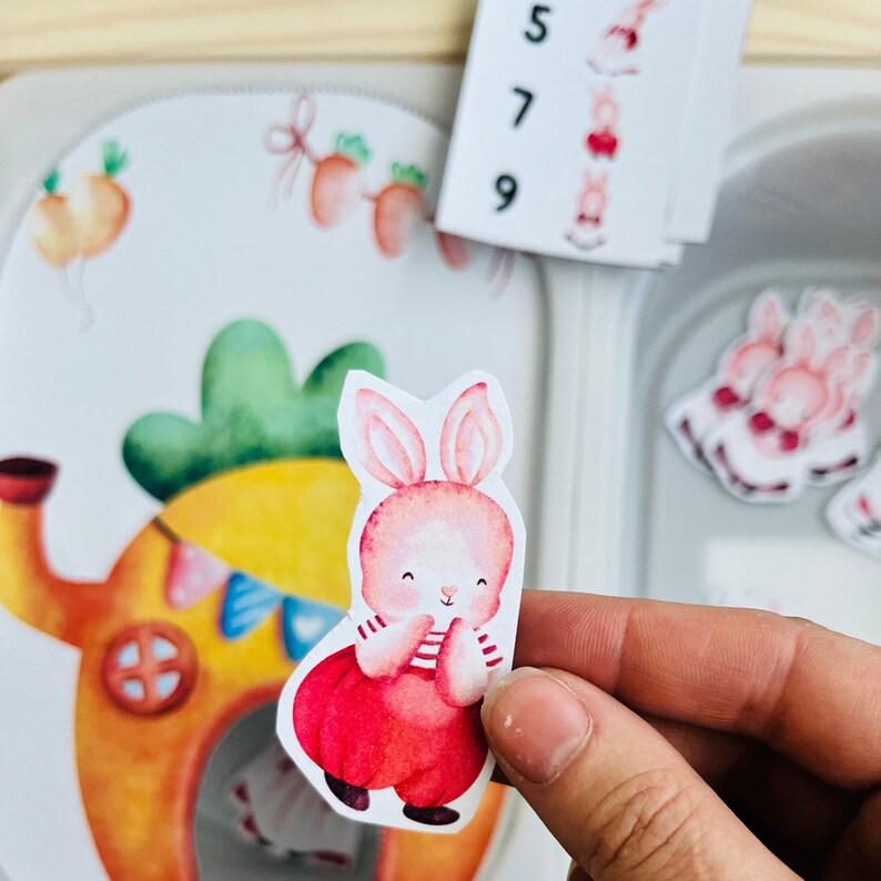 Easter Rabbit Counting Flisat Insert, Preschool Learning (digital ...