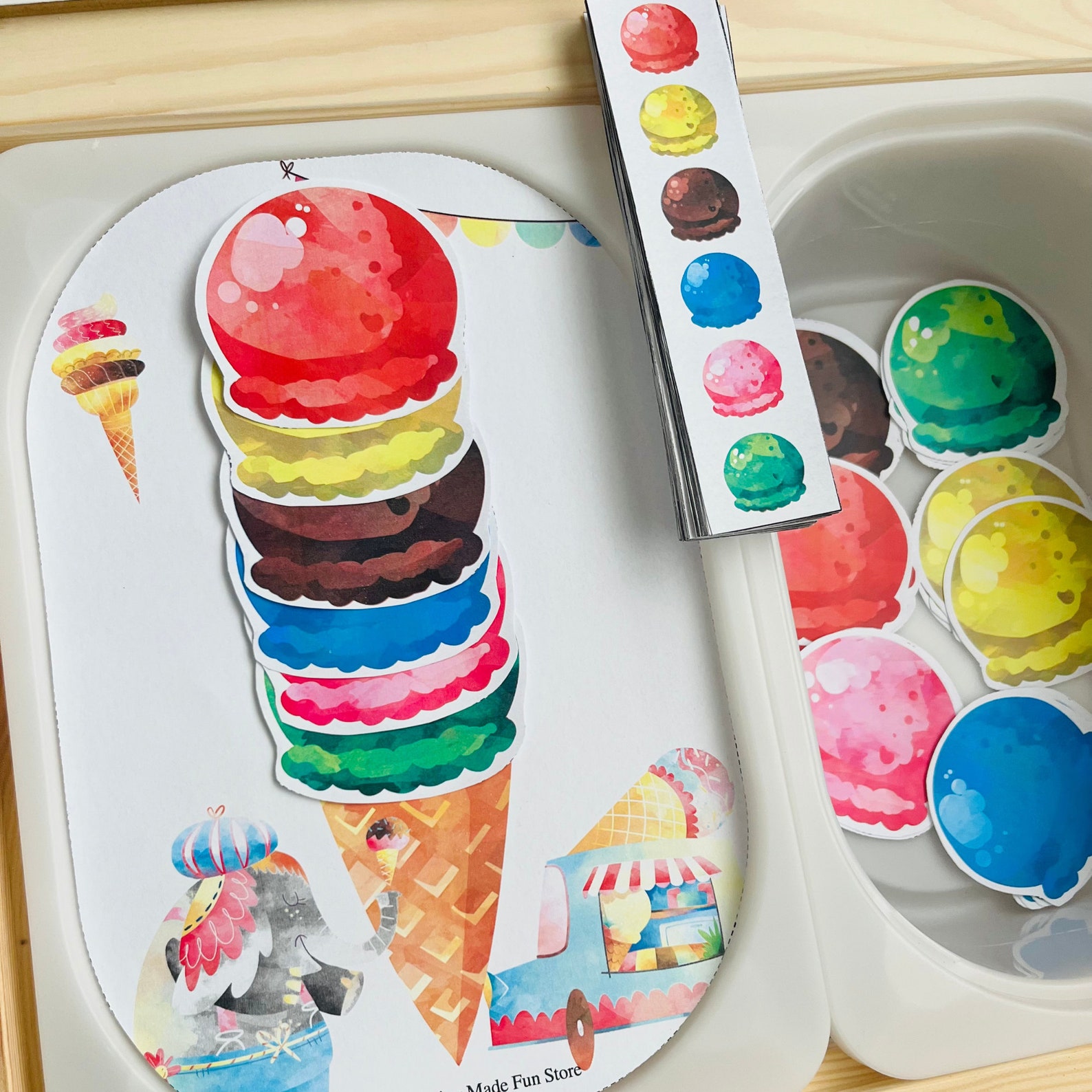 Ice Cream Recipe Flisat Insert, Preschool Pretend Play (printable) - Etsy