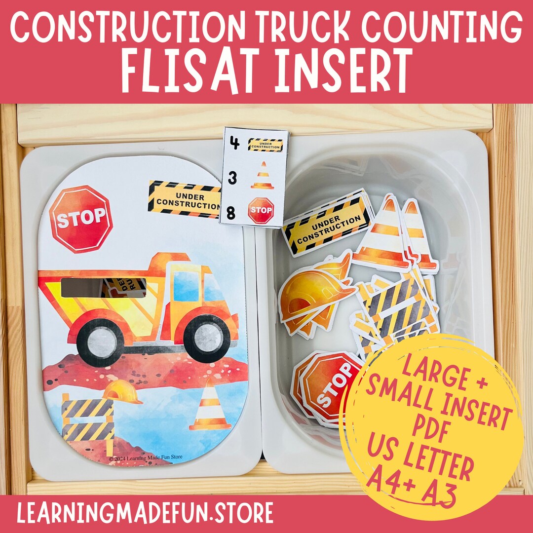 Construction Counting, Printable Flisat Insert, Trofast Insert ...