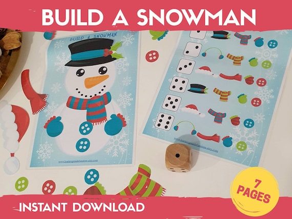 Build a Snowman Activity for Toddler Busy Book Printable - Etsy