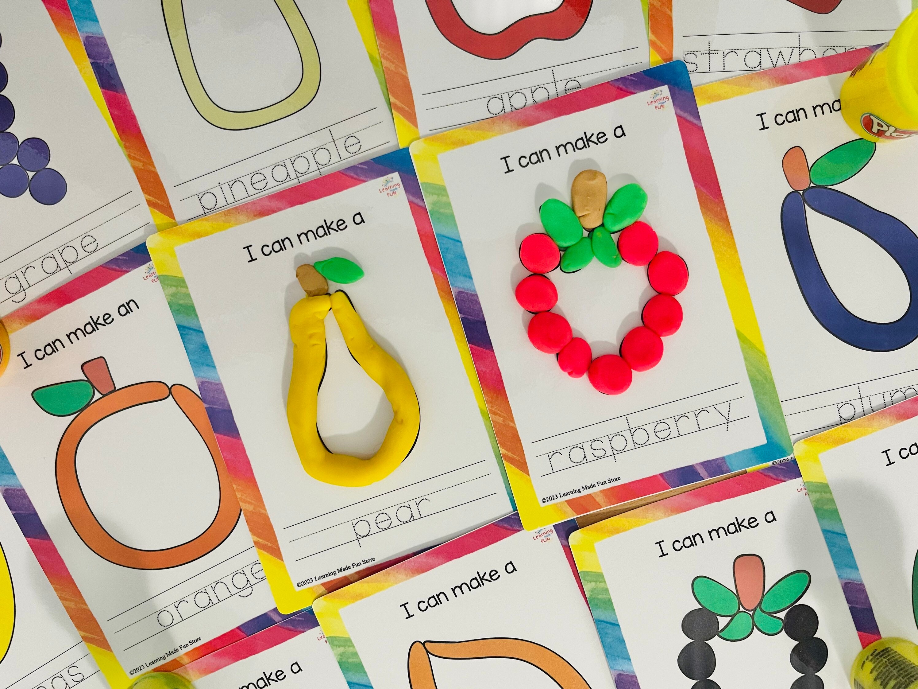 Fruits Playdough Mats: Fine Motor Skills Activity (PDF Printable) - Etsy