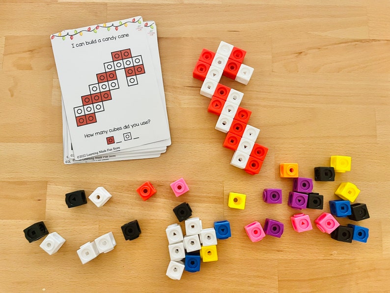 Christmas Snap Cubes Mats: Preschool Math Game (digital Download) - Etsy