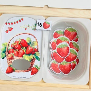 Strawberry Counting to 20, Printable Flisat Insert, Trofast Insert ...