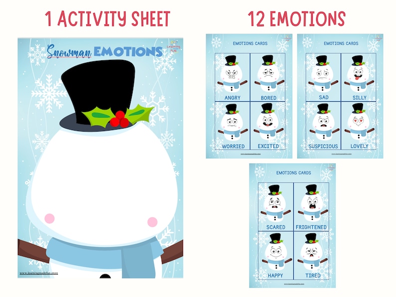 Snowman Emotions and Feelings Winter Printable Activity for | Etsy