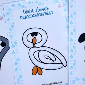 Winter Animals Play Dough Mats, Printable Play Doh Toddler Activities ...