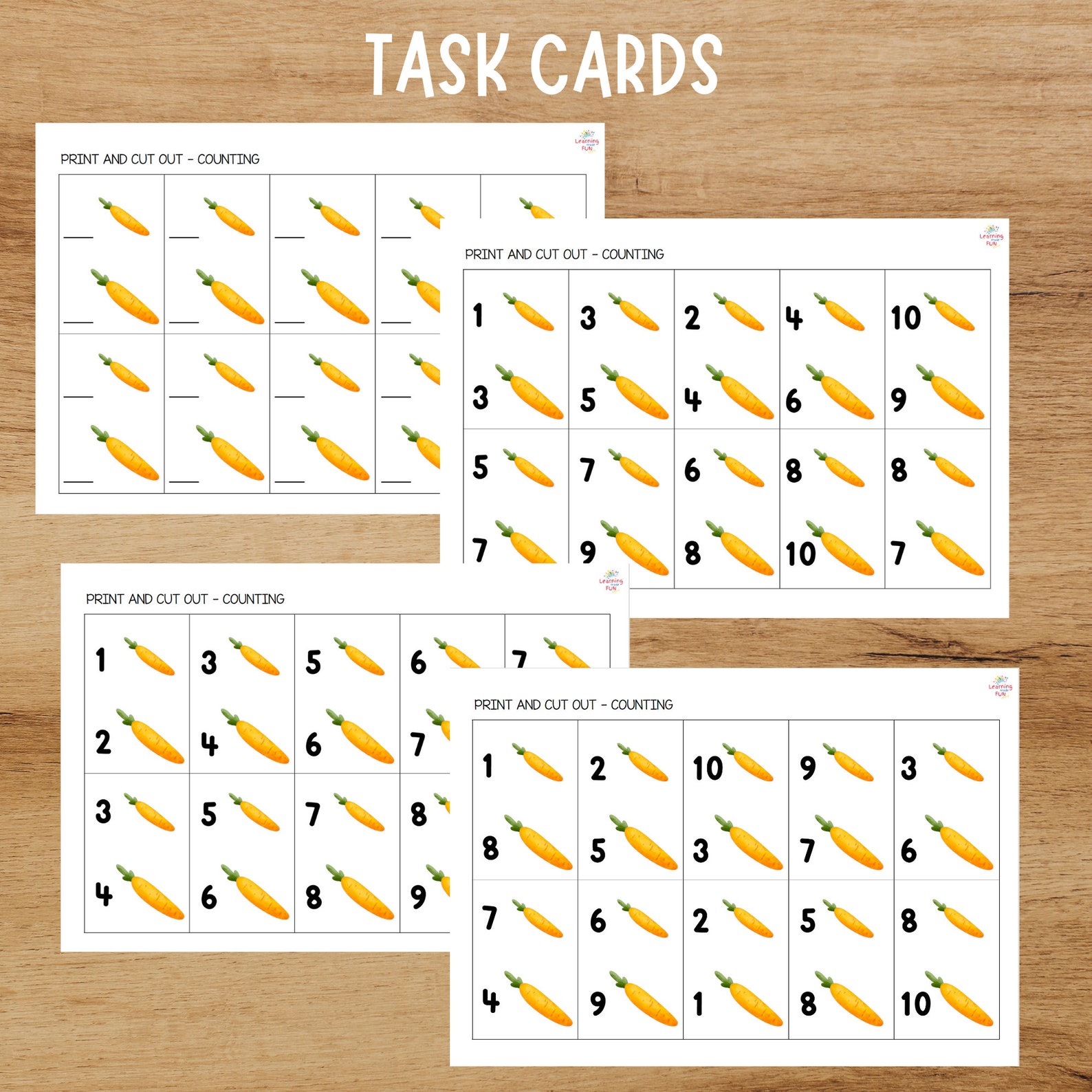 Feed the Bunny Flisat Insert, Size Sort, Counting Activity, Printable ...