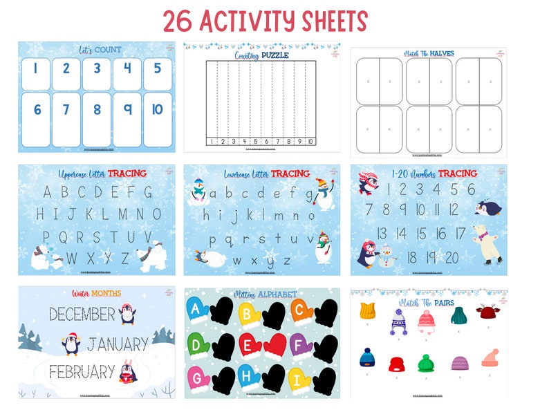 Winter Busy Book Learning Binder Preschool Learning | Etsy