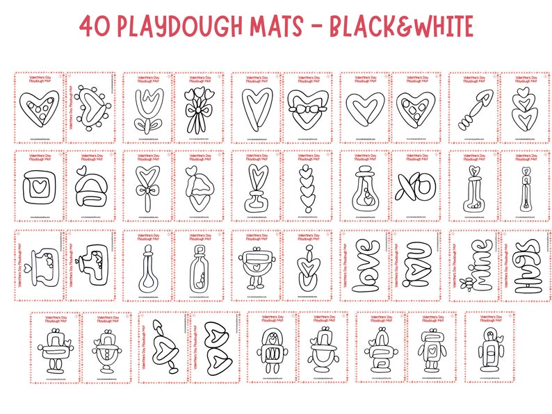 Valentine's Day Play Dough Mats: Fine Motor Skills Activity (PDF) - Etsy