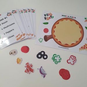 Pizza Counting Preschool Worksheets Printable, Pretend Dramatic Play ...