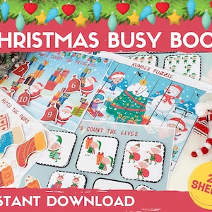 Christmas Busy Book Printable, Busy Binder for Toddlers, Christmas Busy ...