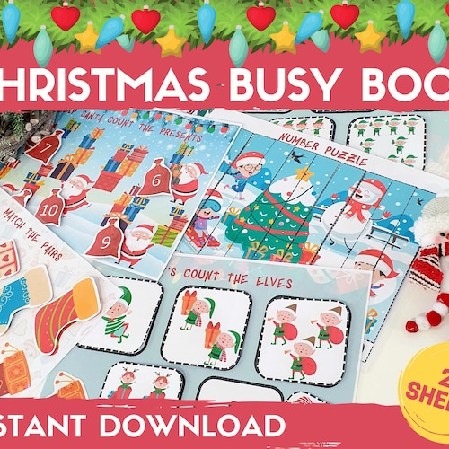 Printable Christmas Busy Book Toddler Activity Binder - Etsy