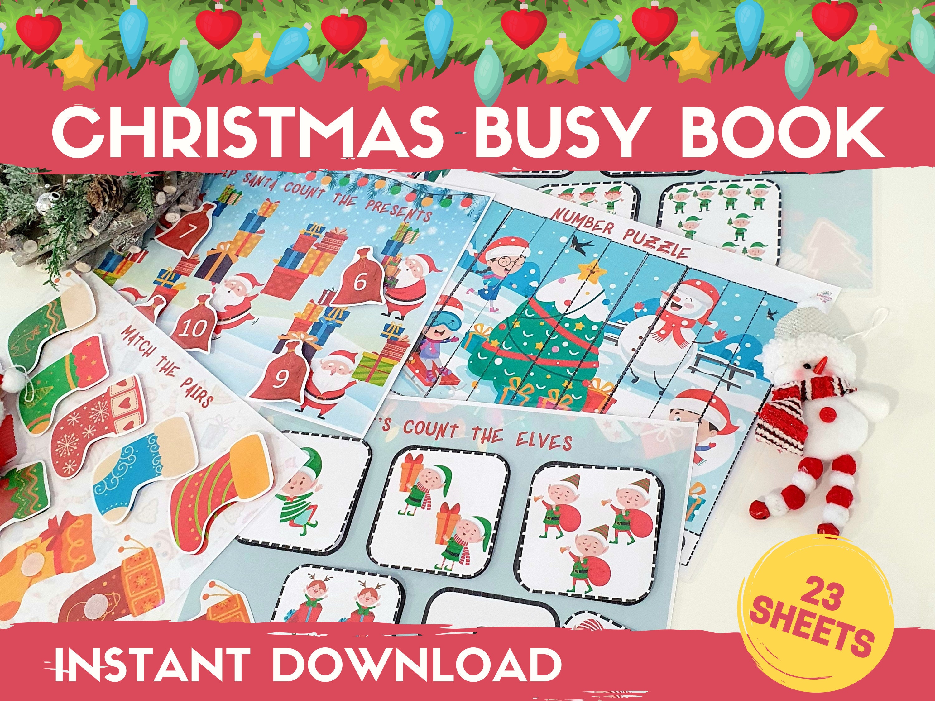Christmas Busy Book Printable Busy Book for Toddler - Etsy UK