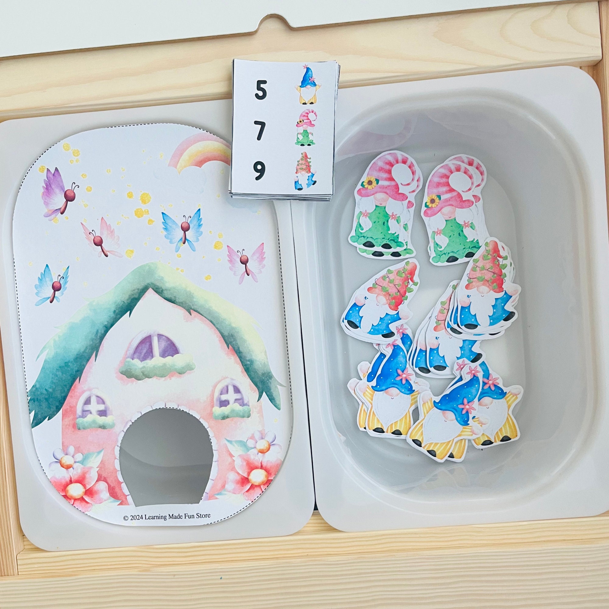 Spring Gnomes Counting, Printable Flisat Insert, Trofast Insert ...
