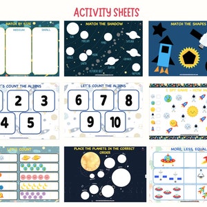 Solar System Busy Book: Preschool Learning Activities (PDF Pattern) - Etsy
