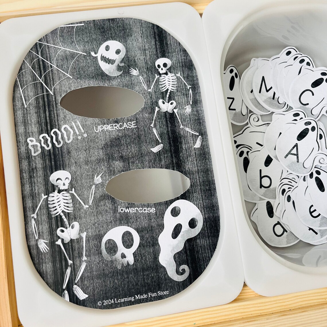 Ghost Letter Sorting Flisat Insert: Halloween Preschool Printable ...