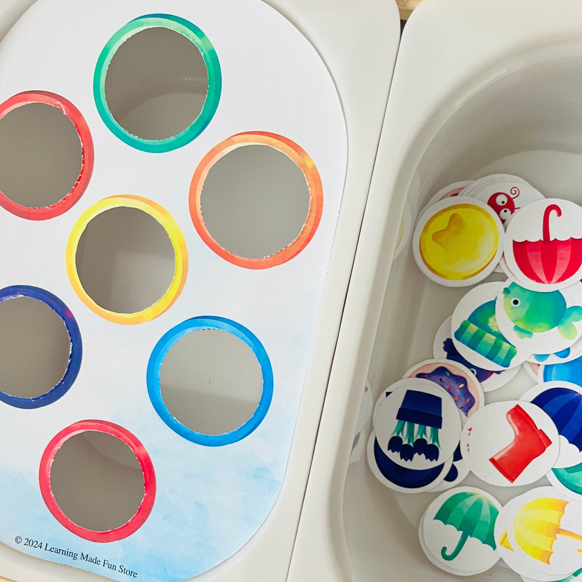 Colors Sorting Flisat Insert, Preschool Learning (digital Download ...
