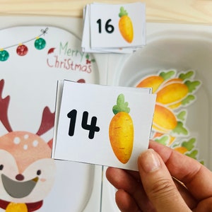Feed the Reindeer Flisat Insert, Christmas Counting Activity, Printable ...